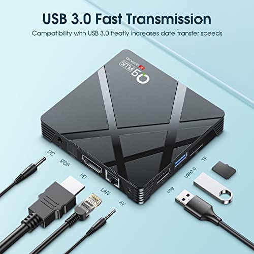 Android TV Box 11.0, 2022 Newest Android TV Box 4GB RAM 32GB ROM with RK3318 Quad-Core,Android Box Support Dual- WiFi 2.4G/5GHZ 100M LAN 6K HDR/BT4.2/3D/ USB 3.0 with Wireless Mini-Keyboard TV Box