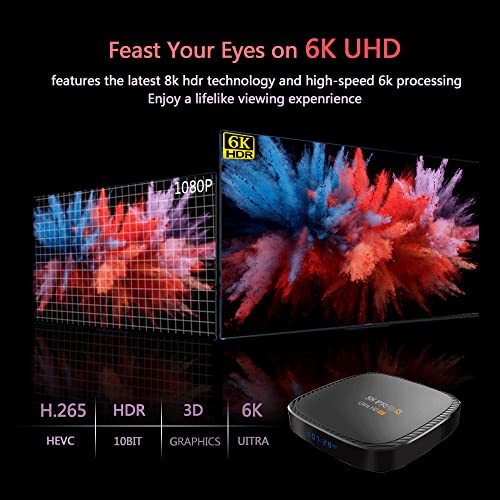 Android TV Box 10,0, X88 Pro Android TV Box 4GB RAM 64GB ROM, H616 Quad Core Cortex-A53 6K UHD 3D Dual-WiFi 2.4GHz/5.0GHz Ethernet 100M Bluetooth 5.0, Smart TV Box