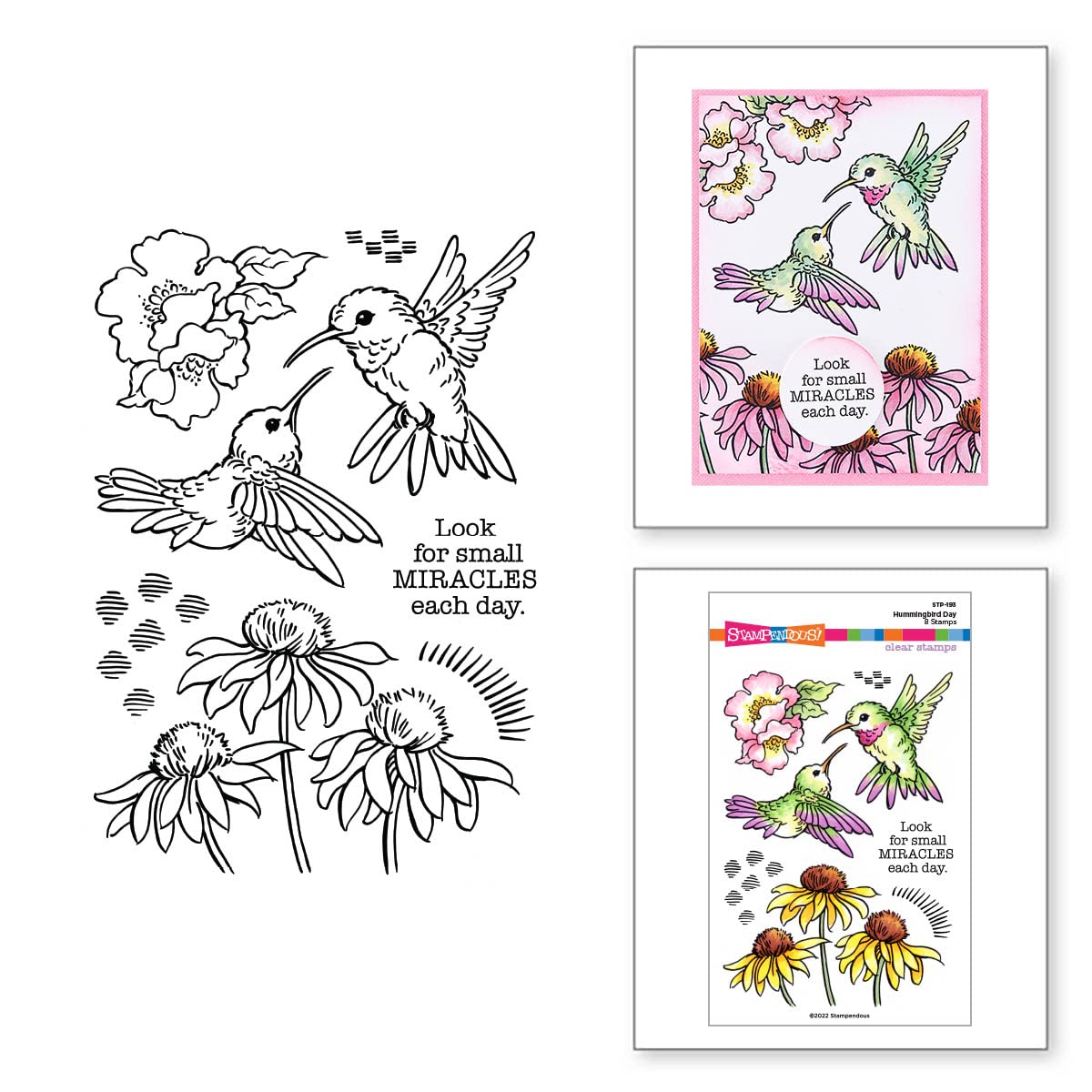 Spellbinders STP-193 Hummingbird Day Clear Stamp Set from The Stampendous Spring Collection