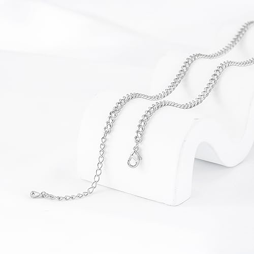 GXGLMP CZ Jewelry Set for Women Gold Plated Round Pendant Cuban Link Chain Necklace Bracelet Hoop Earring Open Ring Set(sliver)