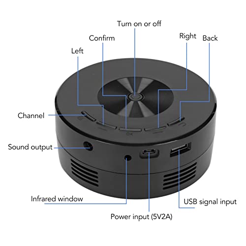 1080p Mini Portable Projector, Built in Speaker LED Home Theater Movie Projector for Kids Gift, Outdoor, Indoor