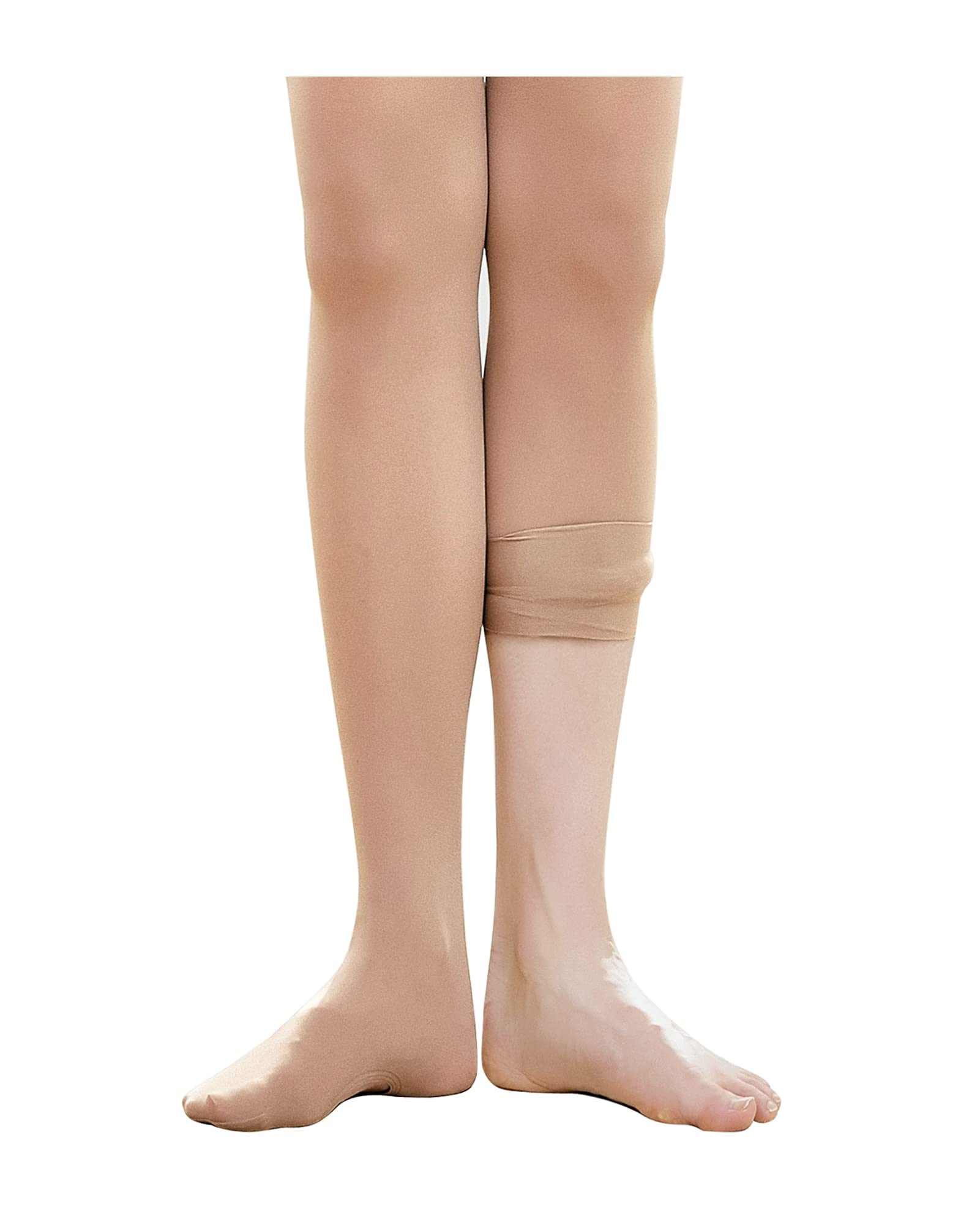Stelle Girls Women Ballet Dance Convertible Tights Ultra Soft Pro Transition Tights (Tan, 6-8years)