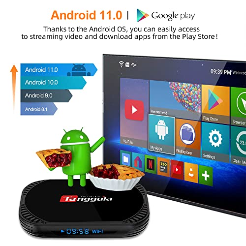 2022 New Tanggula X5 Android TV Box, 4GB+128GB Android 11.0, Dual Band WiFi 2.4GHz/5GHz Free Voice Remote Mini Keyboard