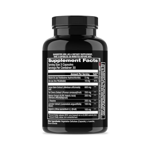 Jocko Fuel Good Night Natural Sleep Aid for Adults - Sleeping Pills for Rest & Recovery, Non-Habit Forming with Tart Cherry Extract, L-Theanine, Lavender, & Lemon Balm (90 Capsules) Packaging May Vary