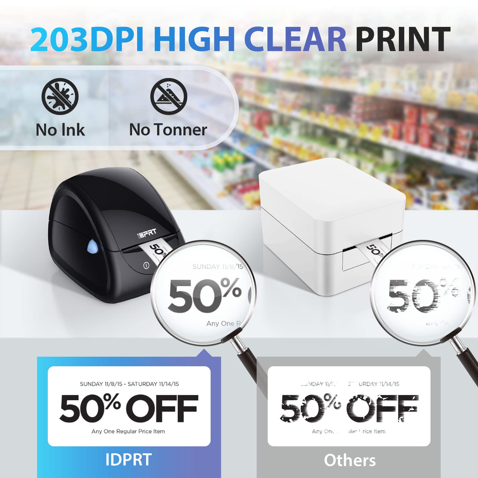 iDPRT Label Printer - SP310 Direct Thermal Label Maker, Desktop Label Printer for Home, Office & Small Business, 1" to 3.35" Label Width for Barcode, Addresses, Mailing, Support Windows, Mac & Linux