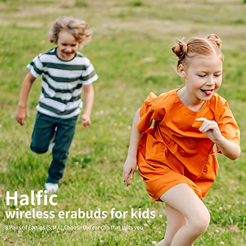 Halfic Kids Wireless Earbuds for Small Ears β Bluetooth 5.0 Headphones with Microphone and Noise Reduction β 36H Playtime IPX5 Waterproof Touch Control, HiFi Stereo Earphone for Adult