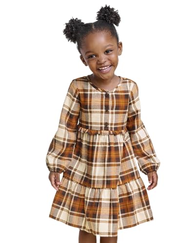The Children's Place,and Toddler Long Sleeve Fashion Dress,HAY Stack,4T