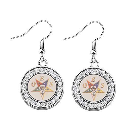 SEIRAA Order of The Eastern Star Sorority Gift OES Symbol Hook Earrings, OES Charm Bracelet for Her