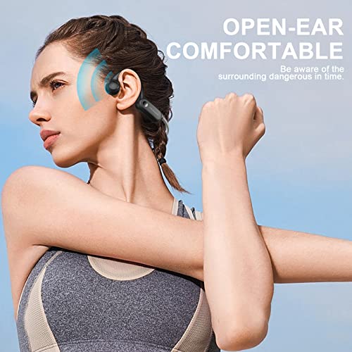 CelsusSound Bone Conduction Headphones, Open-Ear Bluetooth 5.2 Sport Headphones up to 10H Playtime, Built-in Mic Wireless Earphone, IP54 Waterproof Headset for Workouts and Running