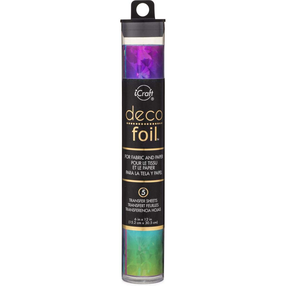 Deco Foil Double Rainbow Set - Rainbow Shattered Glass and Rainbow Specialty Transfer Sheets with Stencil Pals