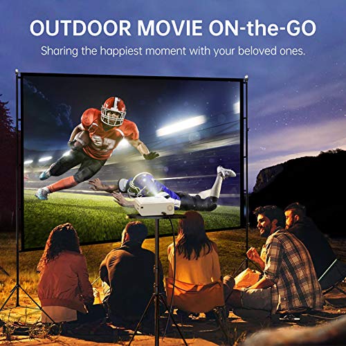 VIMGO Mini WiFi Projector, 7800Lux Portable Projector Full HD 1080P Supported for Outdoor Movies, 200" Display Synchronized Smartphone Screen Compatible with TV Stick/USB/HDMI/VGA/PS5/VGA(UNO V1)