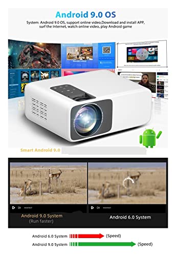 Projector Full HD 1080P Portable 4K Video WiFi Projector Home Theater 3D Smartphone Laser (Color : Android Version)