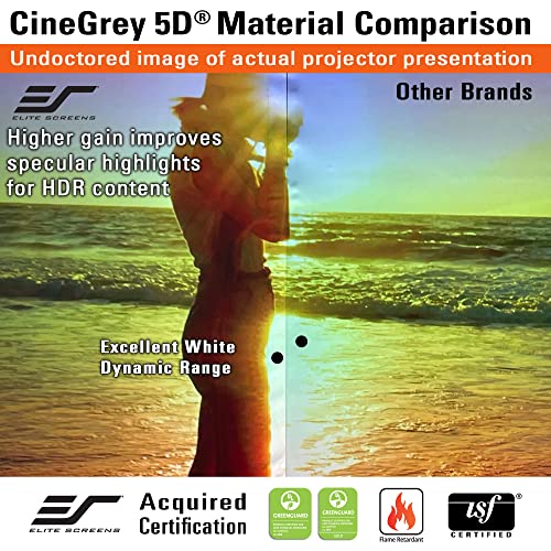 Elite Screens Starling Tab-Tension 2 CineGrey 5D, 135" 16:9, 8K 4K Ultra HD Ready Ceiling and Ambient Light Rejecting Electric Projector Screen, CineGrey 5D Projection Material, STT135UHD5-E6