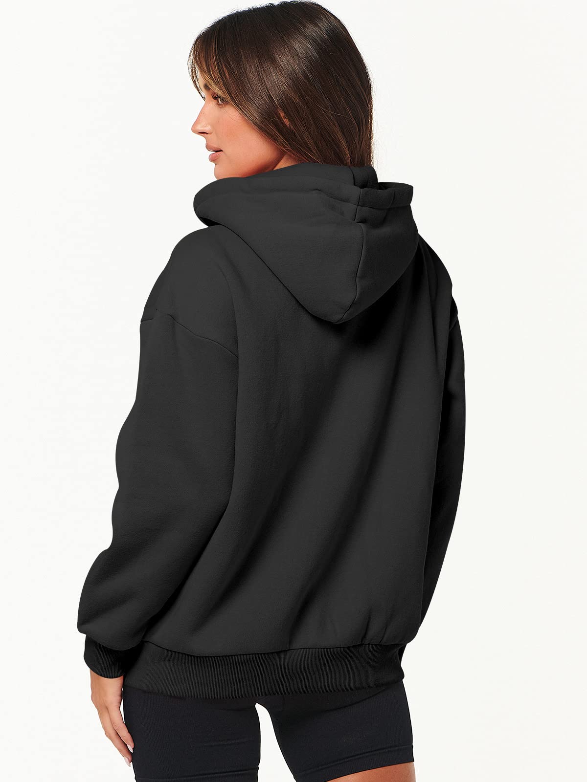 ANRABESS Womens Zip Up Hoodies Long Sleeve Oversized Sweatshirts Fleece Y2K Jacket Pockets 2025 Fall Outfits Fashion Clothes Black Large