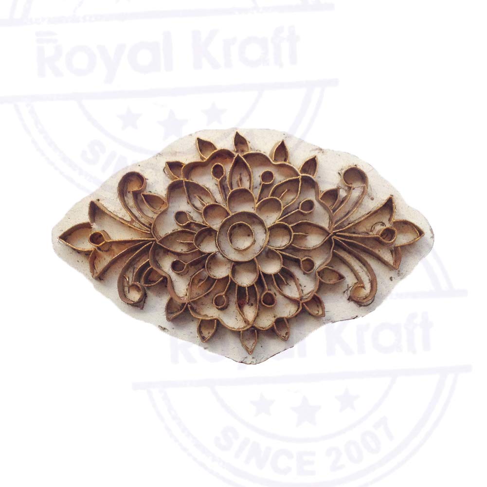 Popular Printing Block Brass Floral Pattern Wooden Clay Stamp BSCtag007