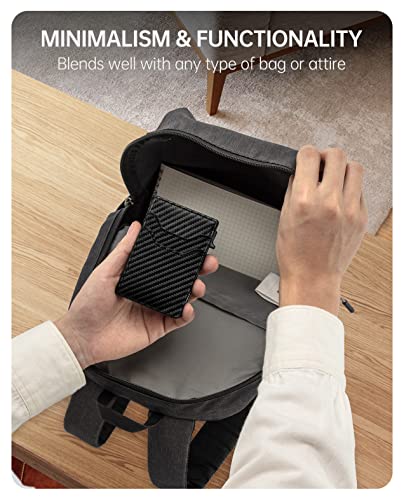 YESIIW Slim Card Holder Wallet - Pop up Wallet for Men with ID Window and RFID Protection Up to 11 Cards Card Case