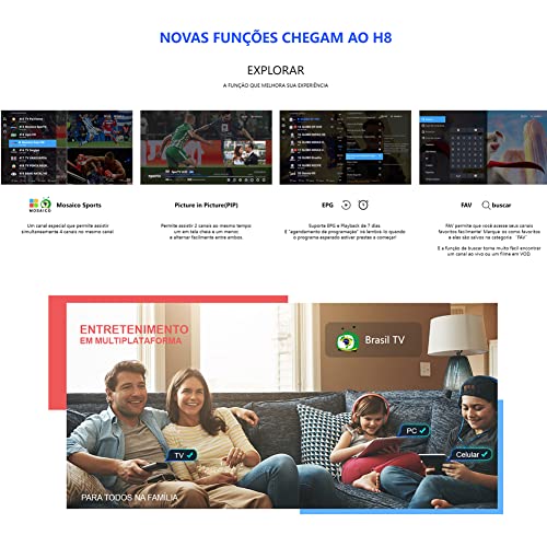 2023 H8 BR IPTV Brazil Brasil Quad-Core Mali-450MP GPU Ultra-Fast Reaction Speed HDMI Box