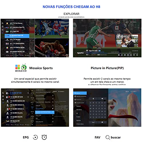 2023 H8 BR IPTV Brazil Brasil Quad-Core Mali-450MP GPU Ultra-Fast Reaction Speed HDMI Box