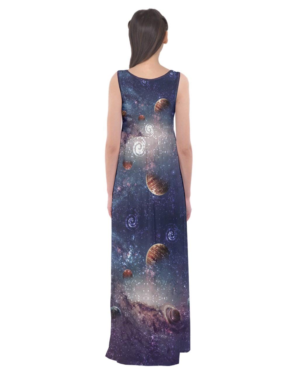 CowCow Womens Planets Purple Empire Waist Maxi Dress - 2XLTall