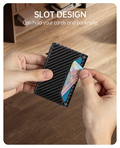 YESIIW Slim Card Holder Wallet - Pop up Wallet for Men with ID Window and RFID Protection Up to 11 Cards Card Case