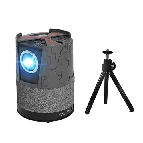 Real 1080P Full HD Mini Projector 4K Video Movie Projetor 2.4 5G WiFi 7000 Lumens Home Cinema Projectors for Smartphone ( Color : Black with Tripod , Size : EU Plug )