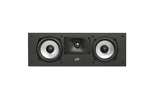 Polk Monitor XT30 Compact Center Channel Speaker - Hi-Res Audio Certified, Dolby Atmos & DTS:X Compatible, 1" Terylene Tweeter & Dual 5.25" Dynamically Balanced Woofer, Midnight Black