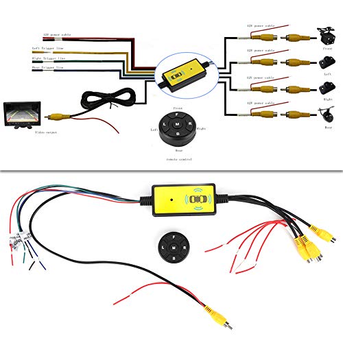 Video Switcher, Intelligent Car Video Switcher Converter 4 Input 1 Output Switch Video System Auto Parts Car Accessories