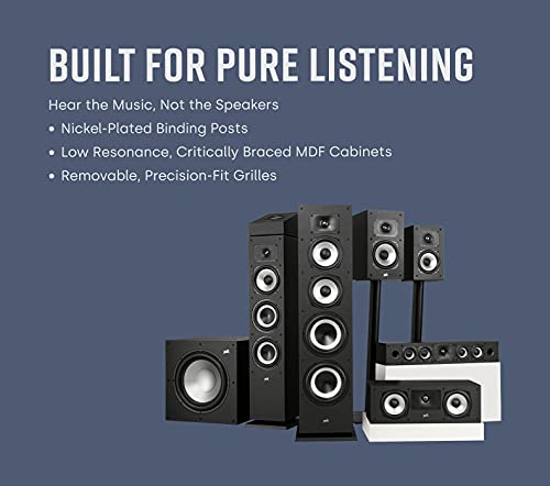 Polk Monitor XT30 Compact Center Channel Speaker - Hi-Res Audio Certified, Dolby Atmos & DTS:X Compatible, 1" Terylene Tweeter & Dual 5.25" Dynamically Balanced Woofer, Midnight Black