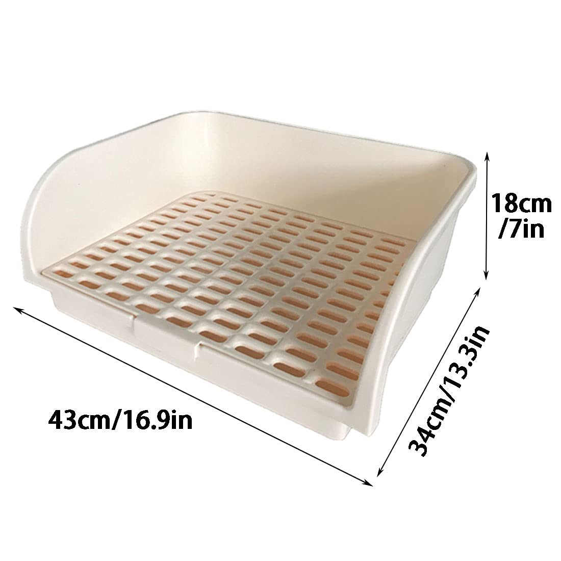 Hamiledyi Large Rabbit Litter Box Corner Bedding Box Chinchilla Toilet Trainer Square Potty Pet Pan for Adult Guinea Pig, Galesaur.Ferret and Other Animals (White)