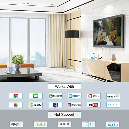 SUNPUPA Wireless HDMI Display Adapter dongle, 4K 60Hz Real-time Transmission, No Setup or APP Required, Compatible with iOS, Android, Windows and MacOS