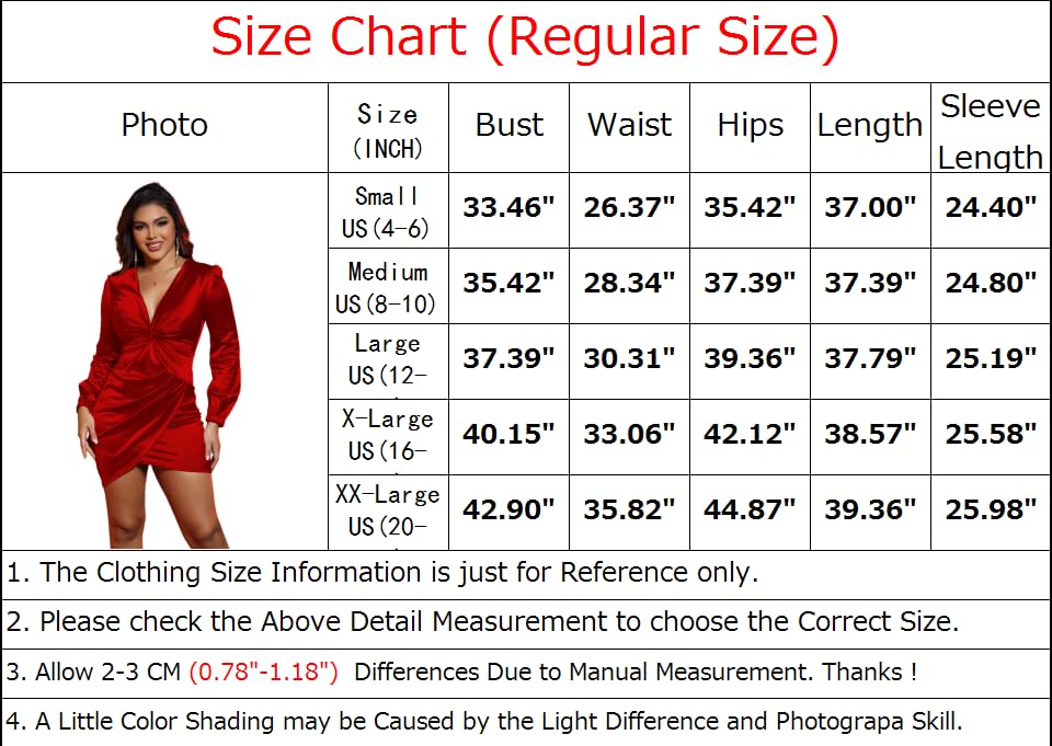 DeftSharp Women's Long Sleeve V Neck Ruched Body Dress Summer Formal Midi Dress Cocktail Party Red