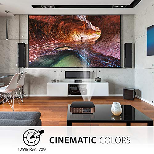 ViewSonic M2 1080p Portable Projector with 1200 LED Lumens, H/V Keystone, Auto Focus, Harman Kardon Bluetooth Speakers, HDMI, USB C, 12GB Storage, Stream Netflix with Dongle