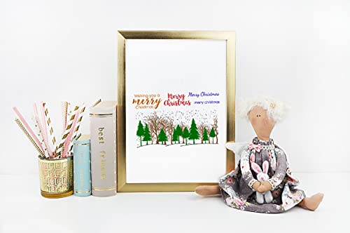 Christmas Forest Clear Stamps and Die Cuts for Card Making and Photo Album Decorations, Trees Blessing Words Transparent Rubber Stamps and Cutting Dies Seal for DIY Scrapbooking