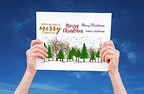 Christmas Forest Clear Stamps and Die Cuts for Card Making and Photo Album Decorations, Trees Blessing Words Transparent Rubber Stamps and Cutting Dies Seal for DIY Scrapbooking