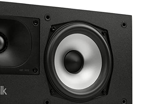 Polk Monitor XT30 Compact Center Channel Speaker - Hi-Res Audio Certified, Dolby Atmos & DTS:X Compatible, 1" Terylene Tweeter & Dual 5.25" Dynamically Balanced Woofer, Midnight Black