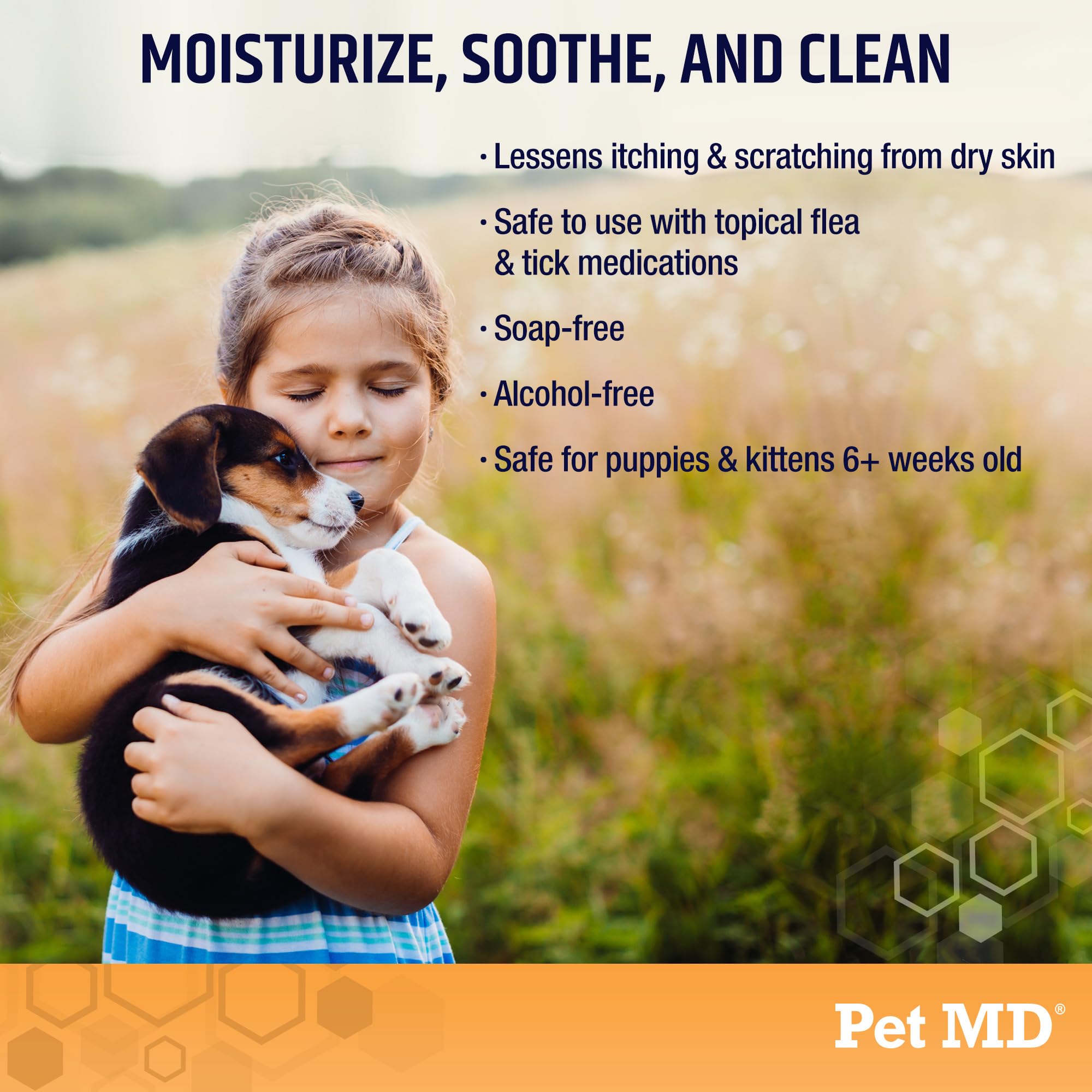 Pet MD - Oatmeal Dog Shampoo Cats and Dogs for Itch Relief and Moisturizer for Dry Skin and Coat - 16 Oz