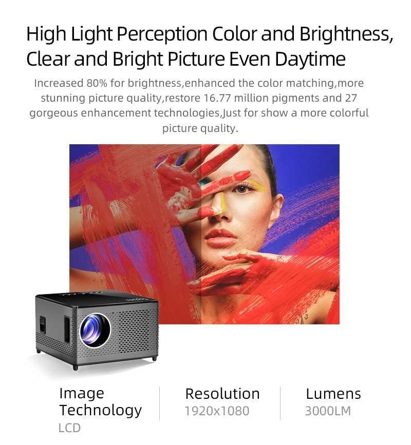 Feilx Mini Projector 2022 Upgraded Portable Video-Projector,Full HD 1080P LED Projector for Home Theater 7200 Lumens WiFi Mirroring USB Speakers