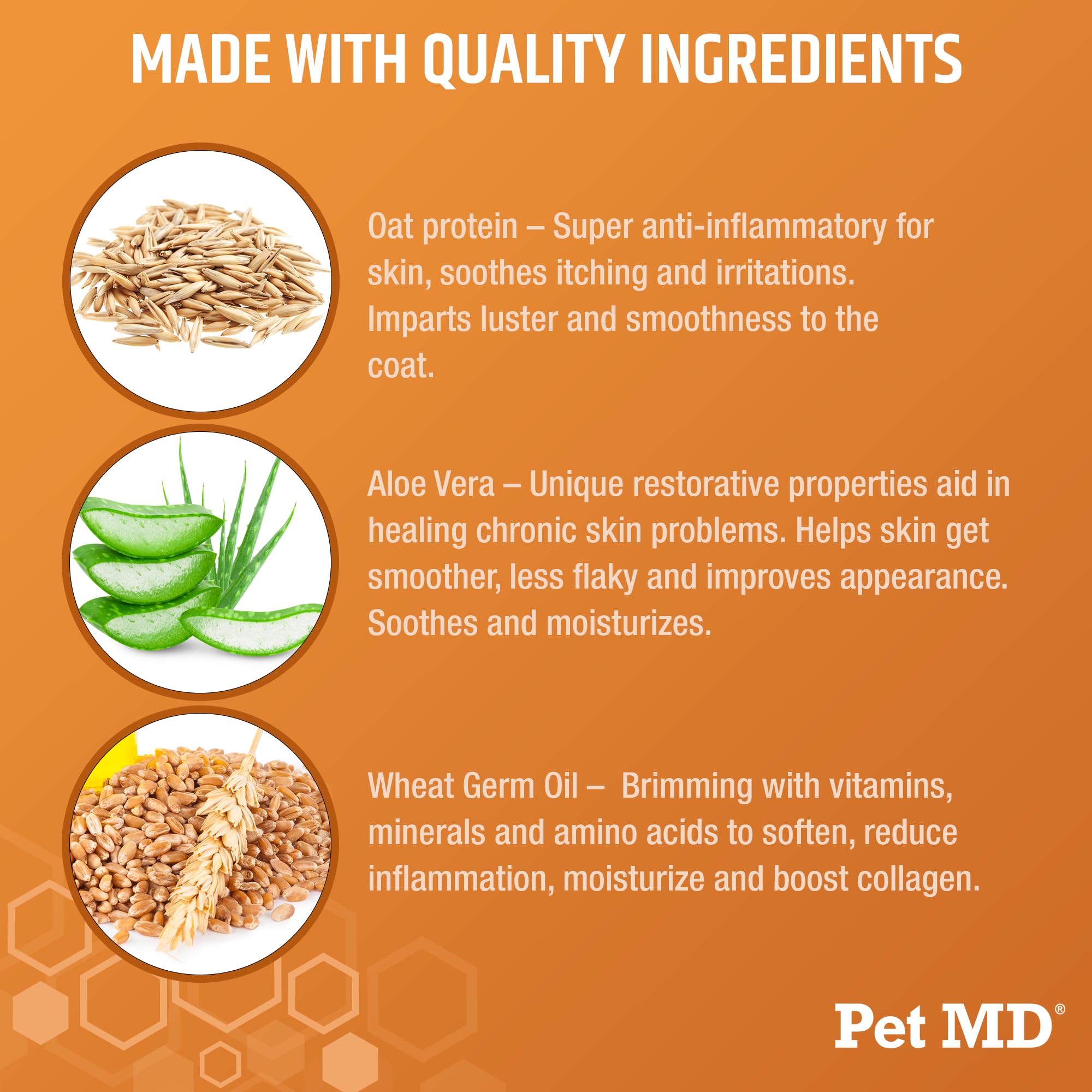 Pet MD - Oatmeal Dog Shampoo Cats and Dogs for Itch Relief and Moisturizer for Dry Skin and Coat - 16 Oz