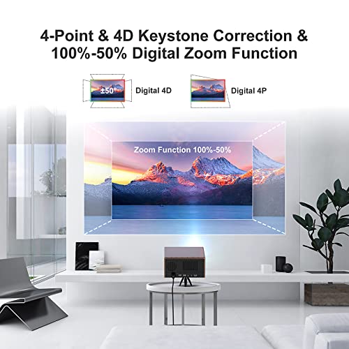 Projector, Projector with WiFi and Bluetooth XIDU 15000L Outdoor Projector 4K Support, Native 1080P Projector with 300" Display Home Theater Movie Projector, Compatible w/TV Stick/iOS/Android/Win/PS5