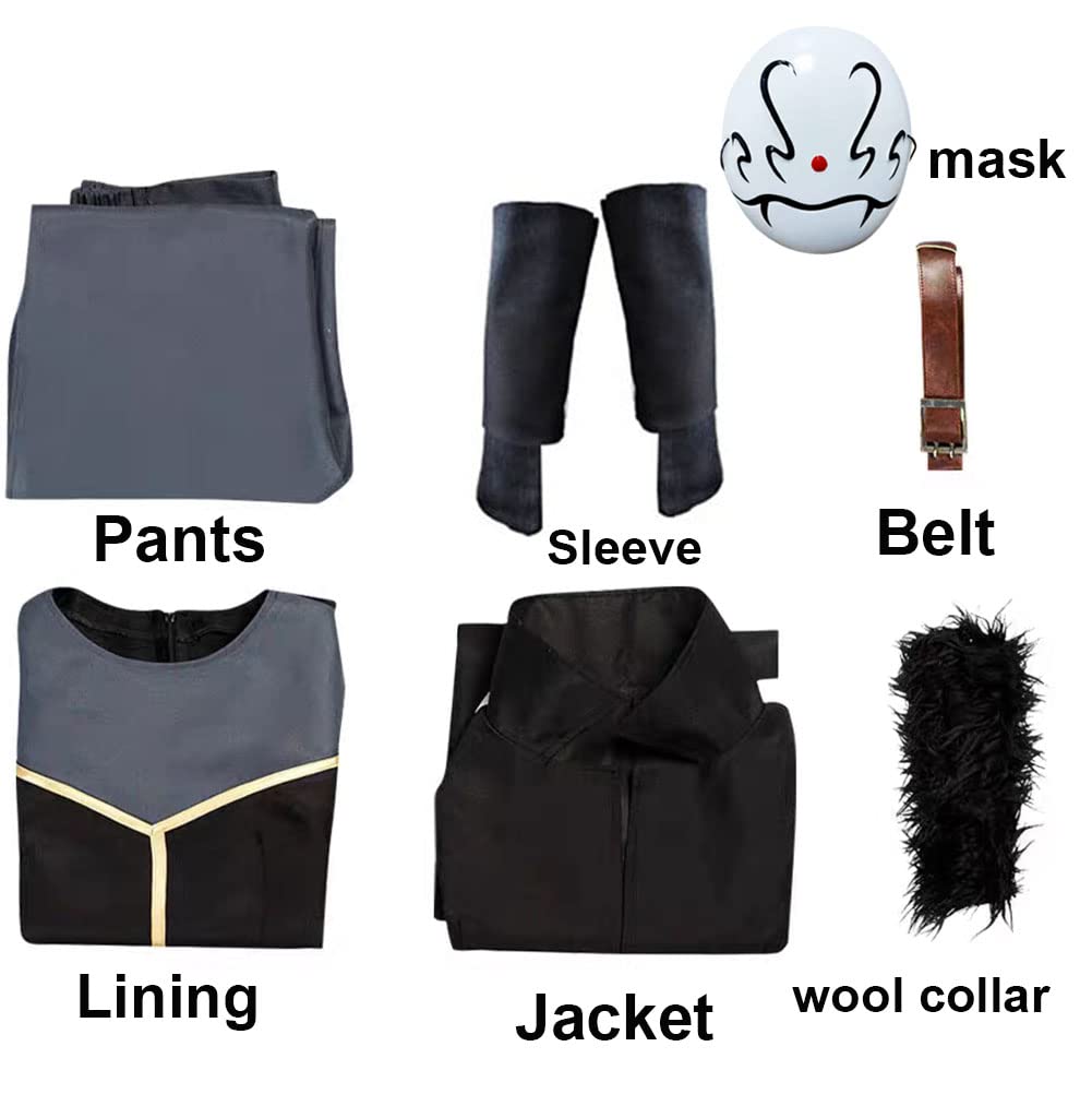 Han shan Rimuru Cosplay Costume Rimuru Cosplay Outfit Uniform Anime Costume Suit Full Set Halloween(BLACK(mask),XL)