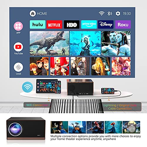 Projector, Projector with WiFi and Bluetooth XIDU 15000L Outdoor Projector 4K Support, Native 1080P Projector with 300" Display Home Theater Movie Projector, Compatible w/TV Stick/iOS/Android/Win/PS5