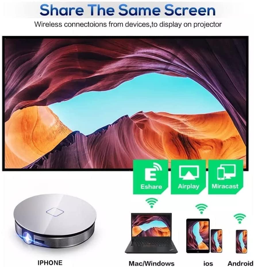 Feilx Mini Projector 2022 Upgraded Portable Video-Projector,Portable DLP Mini Projector 1280x720P WiFi HDMI Compatible Support 1080P 4K Home Theater Projector