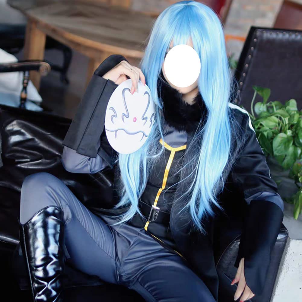Han shan Rimuru Cosplay Costume Rimuru Cosplay Outfit Uniform Anime Costume Suit Full Set Halloween(BLACK(mask),XL)