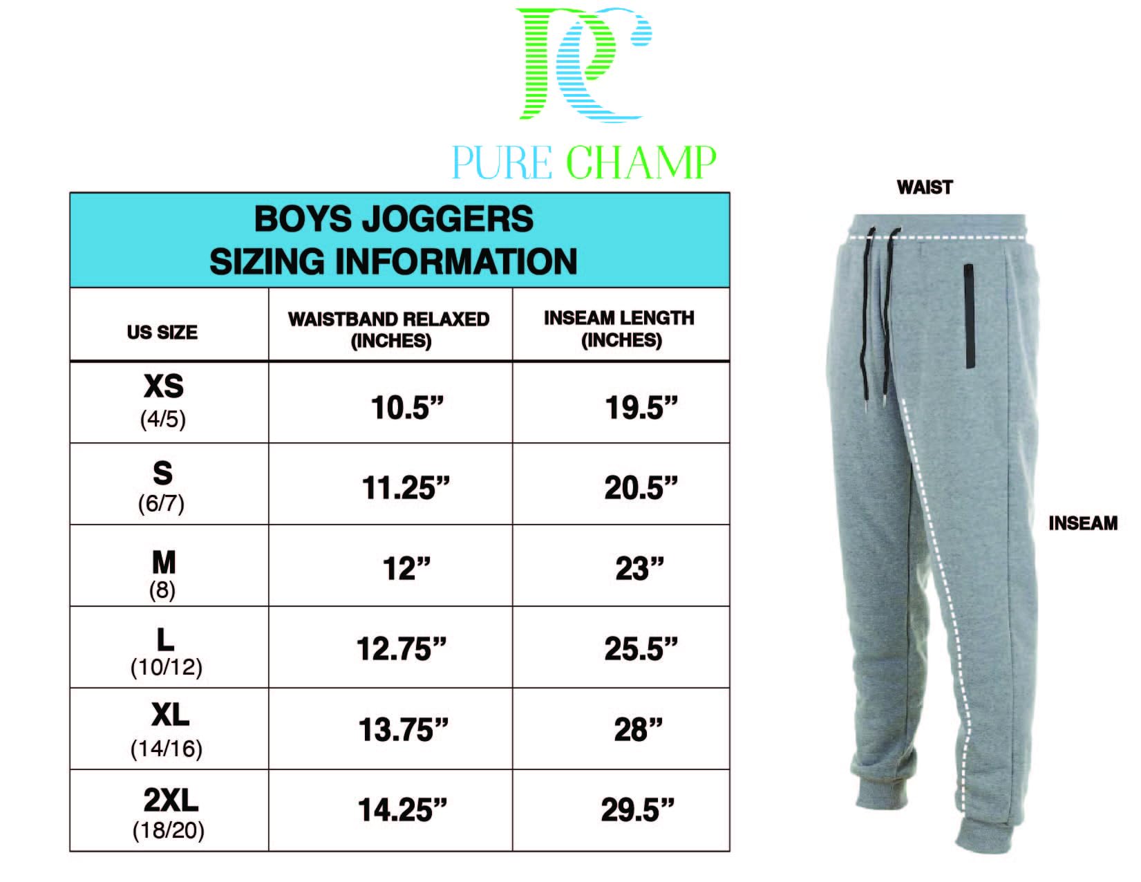 PURE CHAMP 3Pk Boys Sweatpants Fleece Athletic Workout Kids Clothes Boys Joggers with Zipper Pocket and Drawstring Size 4-20 (SET3 Size 14/16)