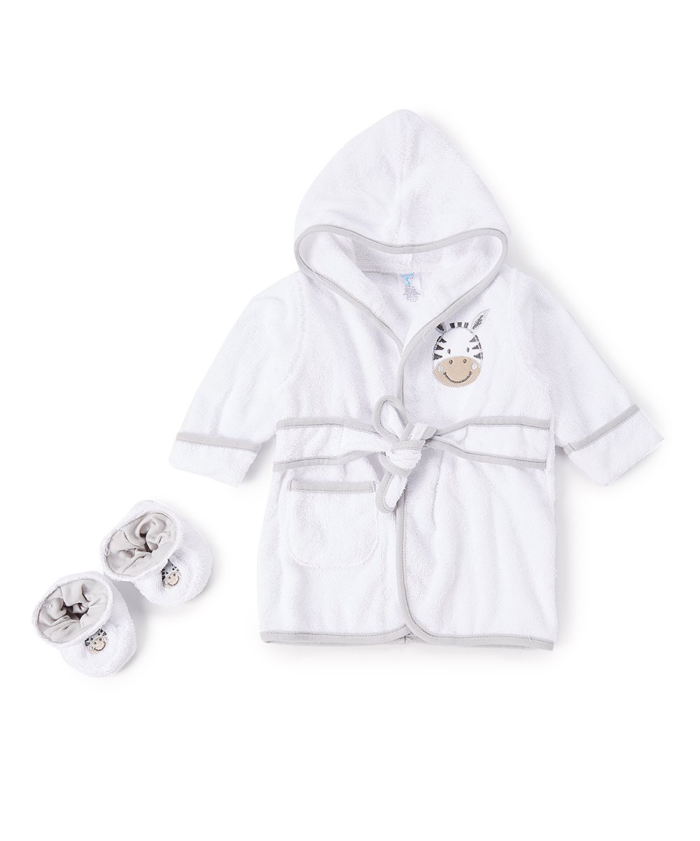 Spasilk 100% Cotton Hooded Terry Bathrobe with Booties — Baby Girl Gifts — Baby Boy Gifts — One Size — Shower Gift