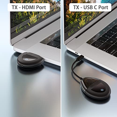 AIMIBO 2 in 1 Wireless HDMI Transmitter and Receiver 4K 5G, USB C & HDMI Transmitter, HDMI & VGA Dual Screens Receiver, Streaming Video/Audio for Macbook, Roku, Laptop, Samsung, Phone to TV, 165FT/50M