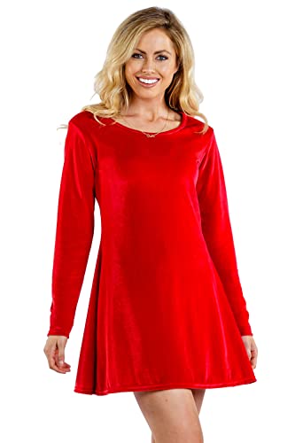 Tipsy Elves Velvet Dress for Women Vibrant Red Christmas Holiday Outfit Size L