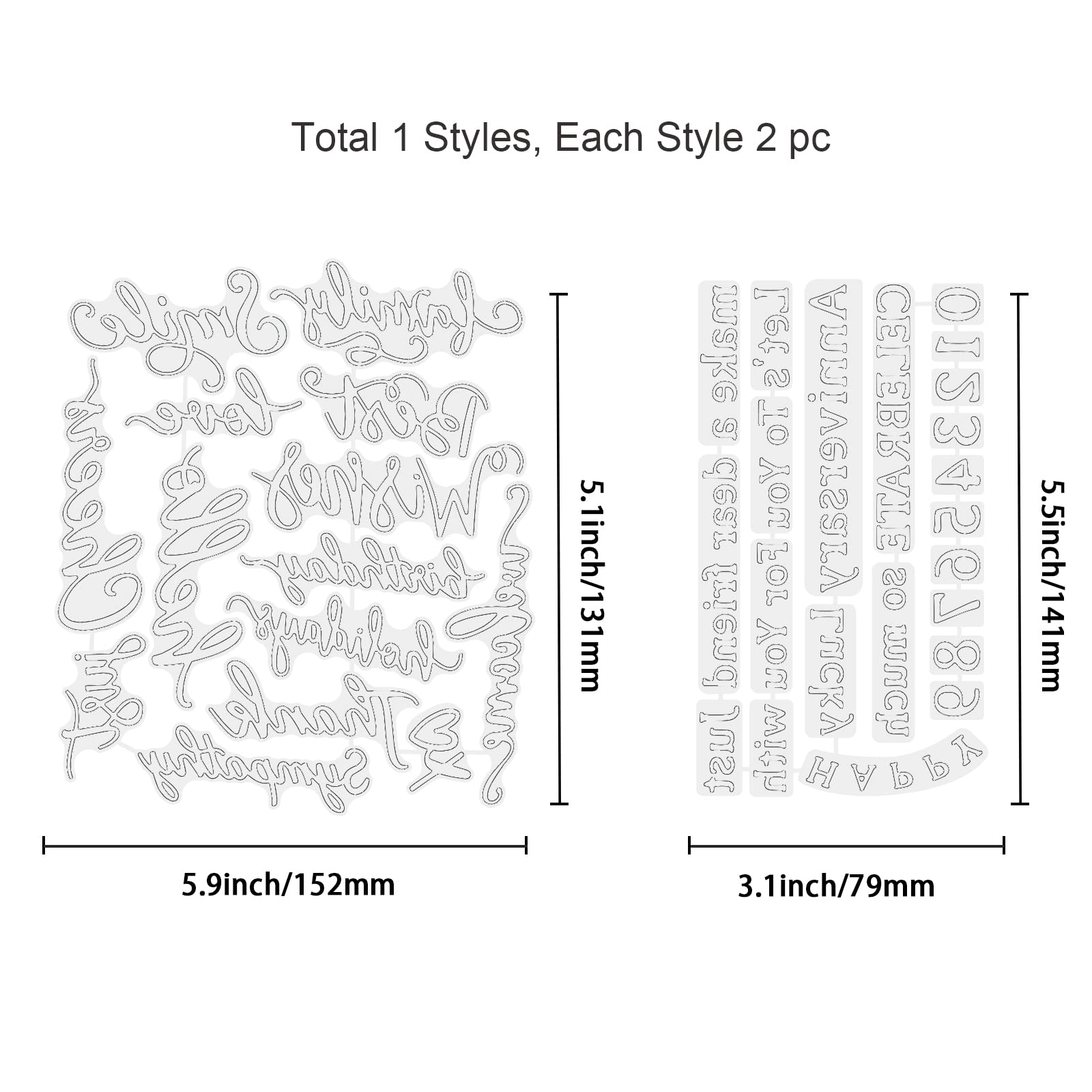 GLOBLELAND Grateful Blessed Words Hot Foil Plate for DIY Foil Paper Holiday Embossing Word DIY Foil Embossing for Scrapbooking Decor Cards Making Matte Platinum