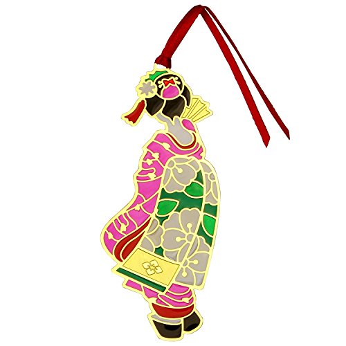Tomoko 12519 Bookmark Maiko Dark Peach Stained Glass Style