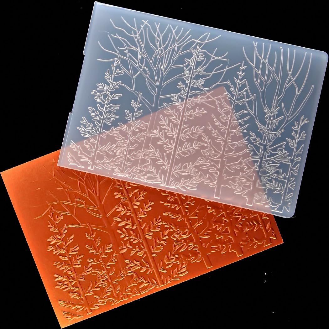 Kwan Crafts 3D Tree Woodland Background Plastic Embossing Folders for Card Making Scrapbooking and Other Paper Crafts 3072506
